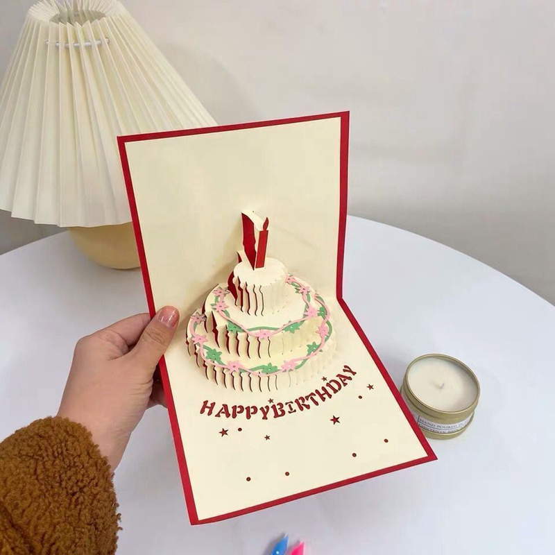 Creative Card 3D Birthday Card Cake Greeting Card with Light Happy ... Creative Card 3D Birthday Card Cake Greeting Card with Light Happy ...