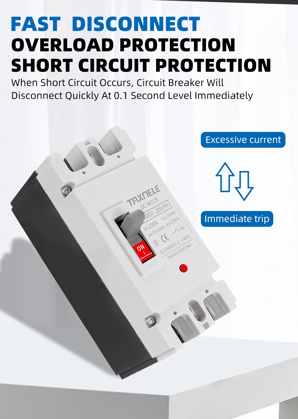 Solar Molded Case DC Circuit Breaker MCCB Overload Protection Switch ...