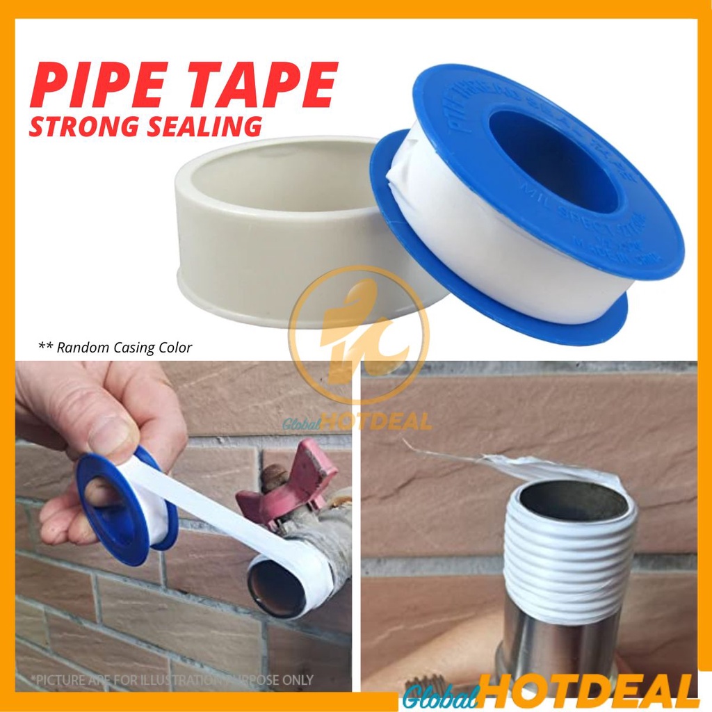 7.5 MTR PTFE Thread Seal Water Tape Pipe Tape Paip Tape Putih Plumbing Water Pipe Sealant Tape ...