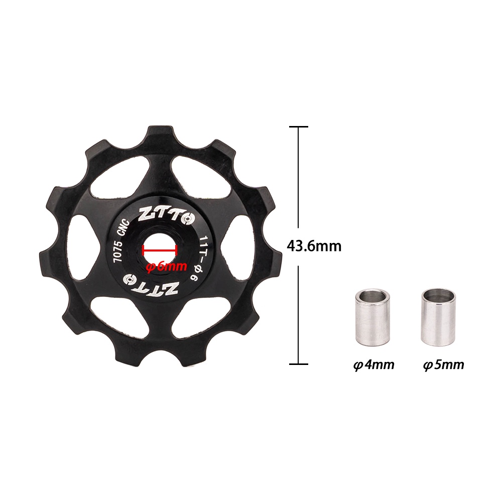 ZTTO 2PCS MTB Bicycle 11T Rear Derailleur Jockey Wheel 11T Steel Bearing Pulley AL7075 CNC Road ...