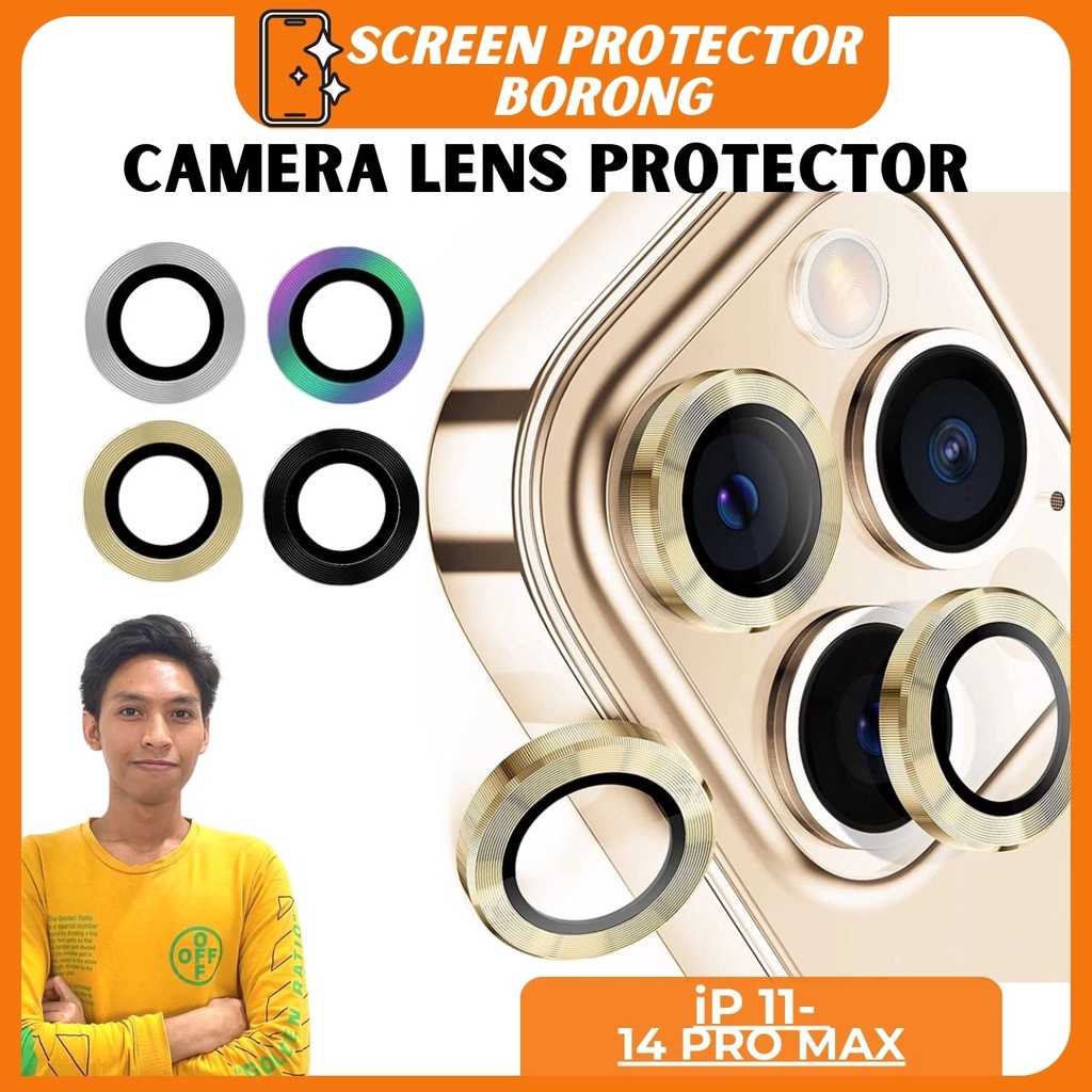 iP Camera Lens Protector Tempered Glass Titanium Lens Metal Ring ...