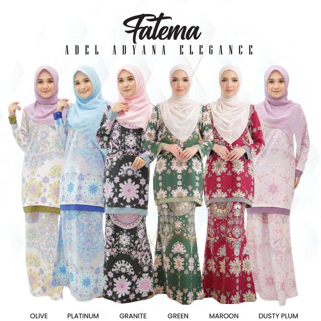 Fatema Plus Size Baju Kurung Pattern Exclusive Moden Premium Muslimah ...