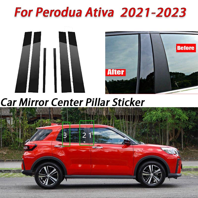 Perodua Ativa Glossy Black Car Door Window Center Column B C Pillar ...