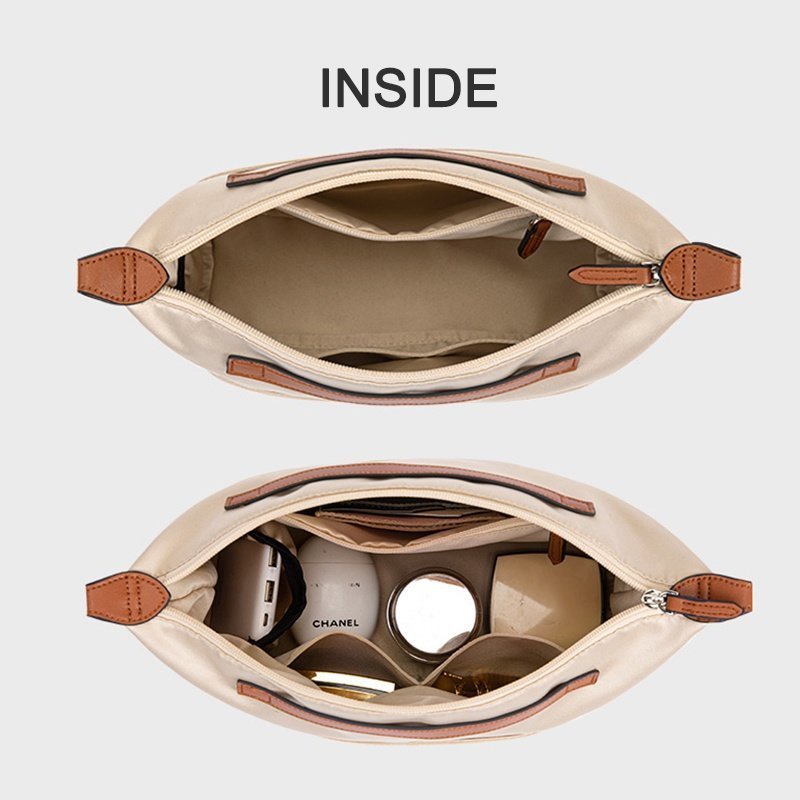 For LE PLIAGE Nylon Bag Insert Organizer with Zipper Pockets Soft Light ...