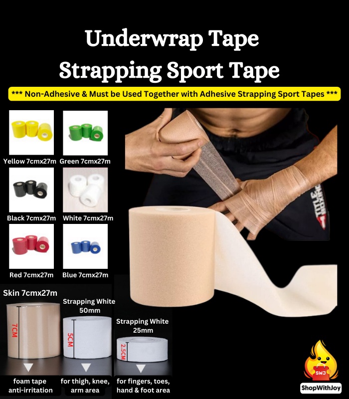 【ShopWithJoy】7cm x 27m Underwrap Tape Sport Wrap Straping Tape Sport ...