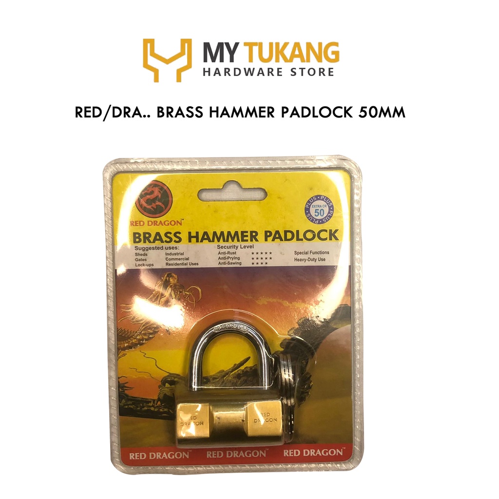 RED/DRA.. BRASS HAMMER PADLOCK 50MM | Shopee Malaysia