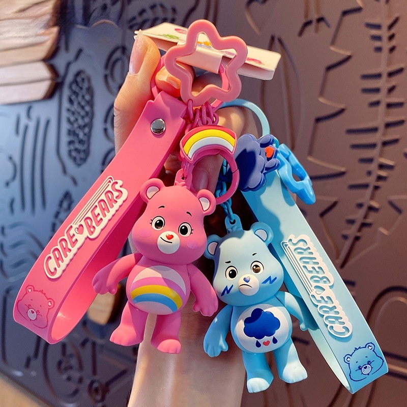 Care Bear Cub Toy Cartoon Cute Keychain PVC School Bag Pendant | Shopee ...
