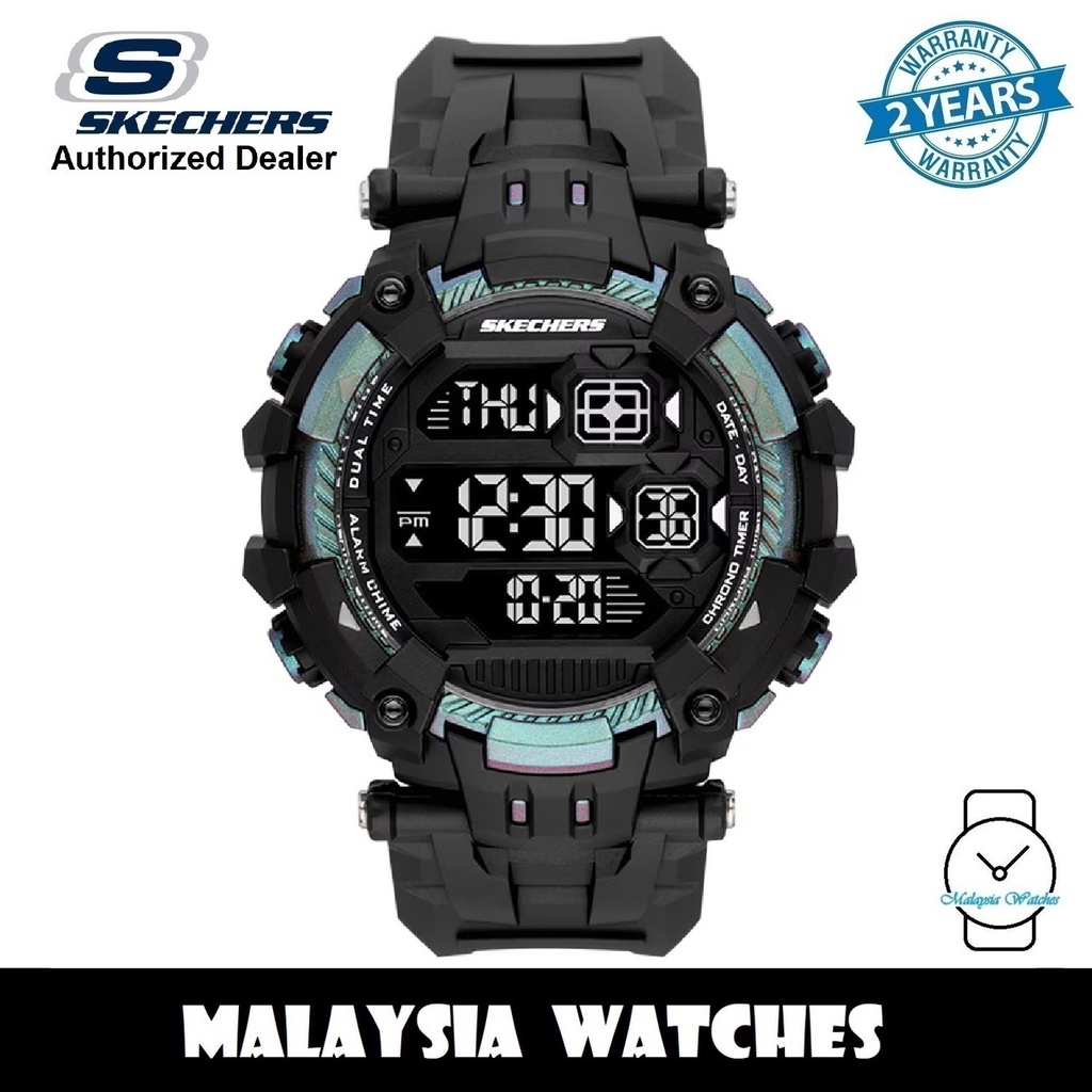 (OFFICIAL WARRANTY) Skechers SR1142 Pincay Negative Display Digital ...