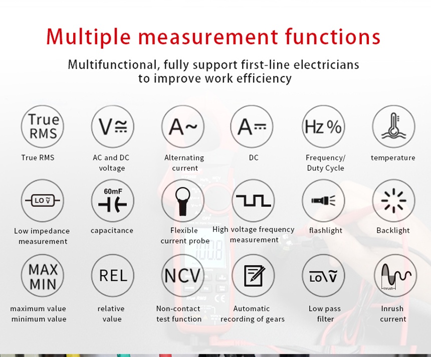 UNI-T UT206B / UT207B / UT208B 1000A True RMS Digital Clamp Meter ...