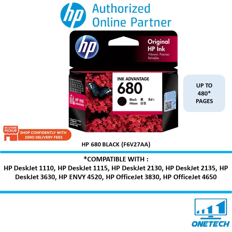 HP 680 Cartridge - Black/Color F6V27AA/F6V26AA | Shopee Malaysia