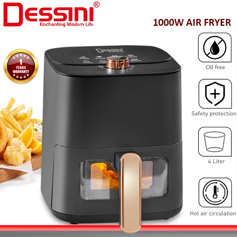 DESSINI ITALY AF-45 Electric Oven Convection Air Fryer Toaster Timer ...