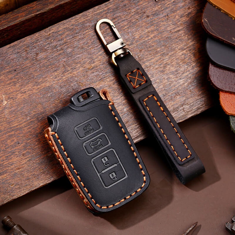 【Available】Cowhide Leather Car Key Case Cover For Toyota Sienta ...