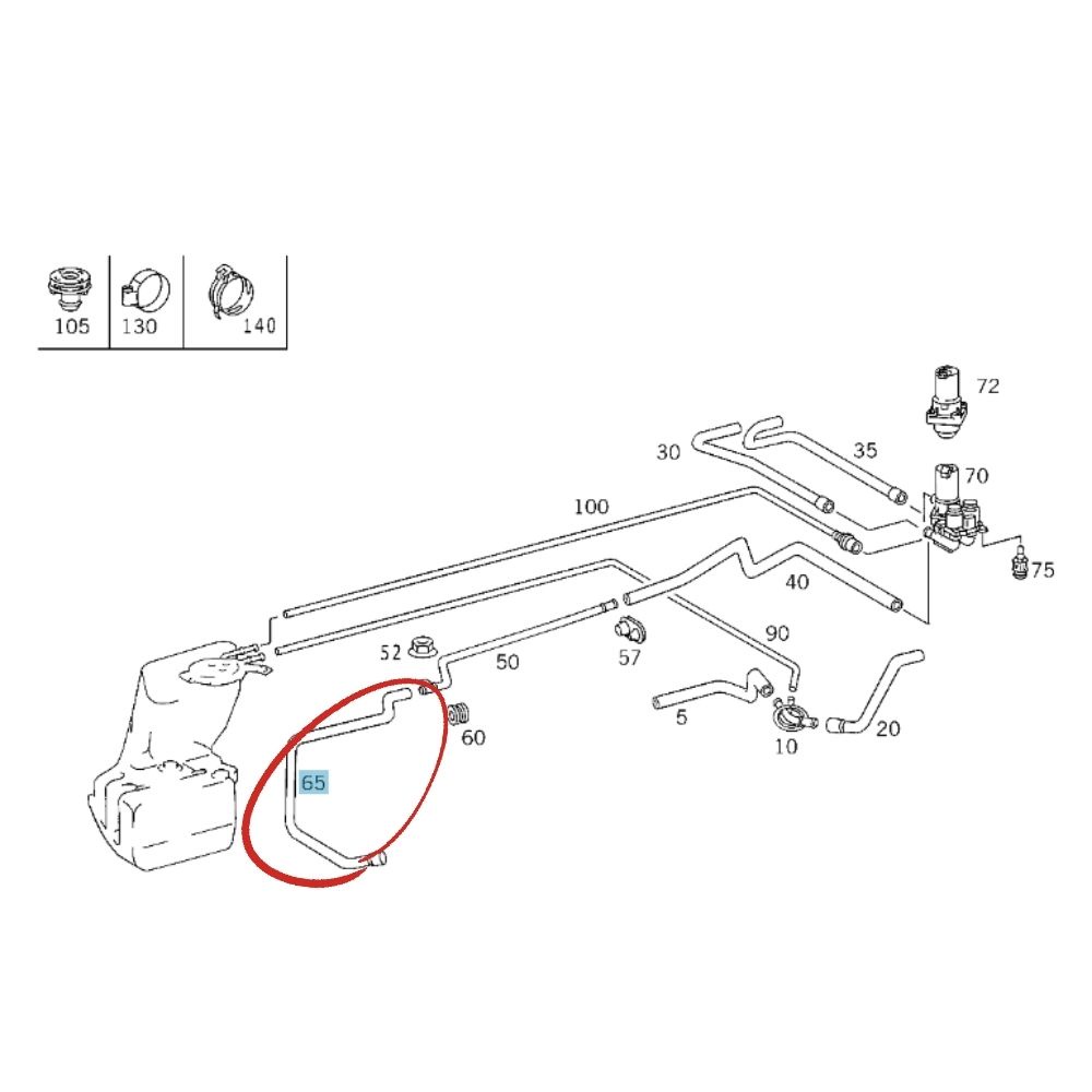 Original Mercedes Benz Heat Ret Hose W215 W220 2208324494 2208320894 ...
