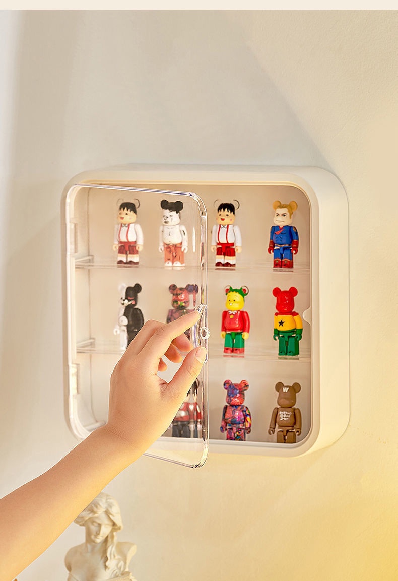 Figure Storage Box Wall-Mounted Perforation-Free Mystery Box Storage ...