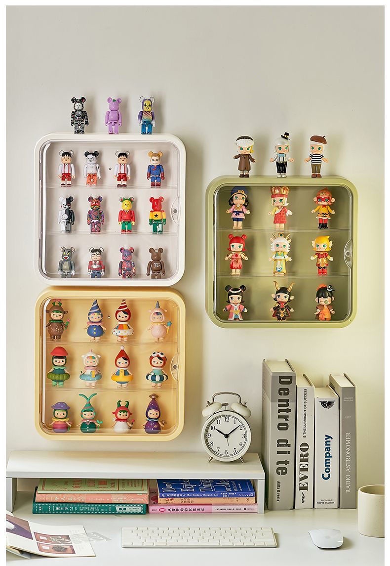 Figure Storage Box Wall-Mounted Perforation-Free Mystery Box Storage ...