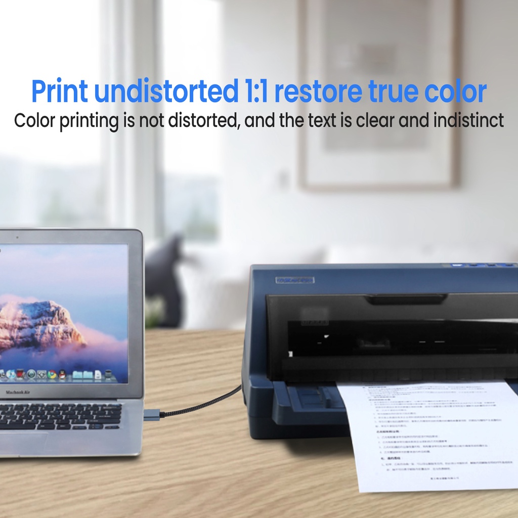 USB C to USB B 2.0 Printer Braided Cable Printer Scanner Type c 1m 2m ...