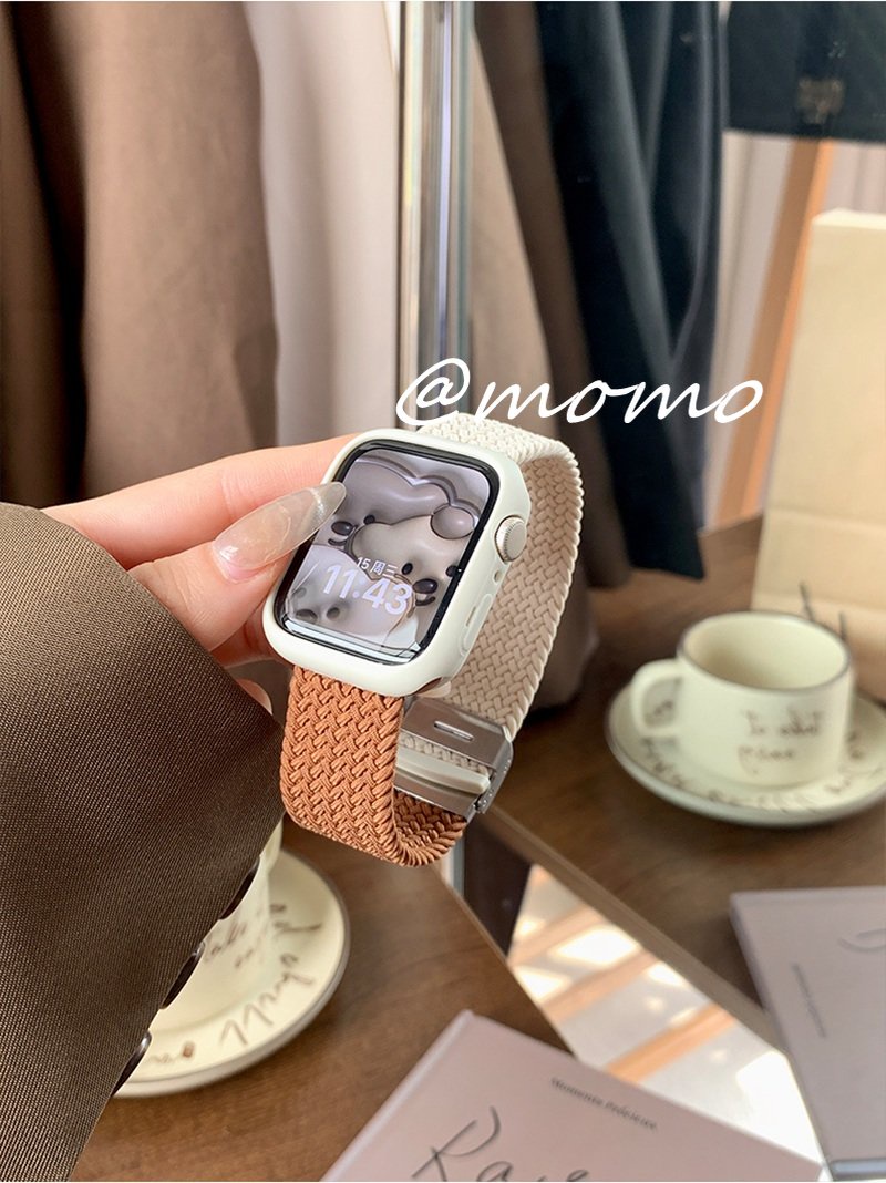 Stitching color Adjustable Nylon iWatch Strap For iWatch Series s9 S8 ...
