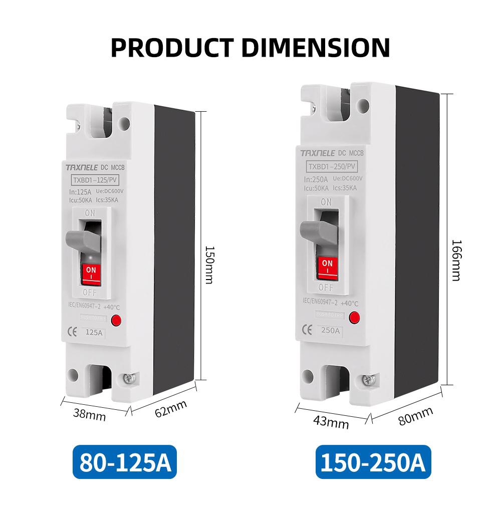 Solar Molded Case DC Circuit Breaker MCCB Overload Protection Switch ...