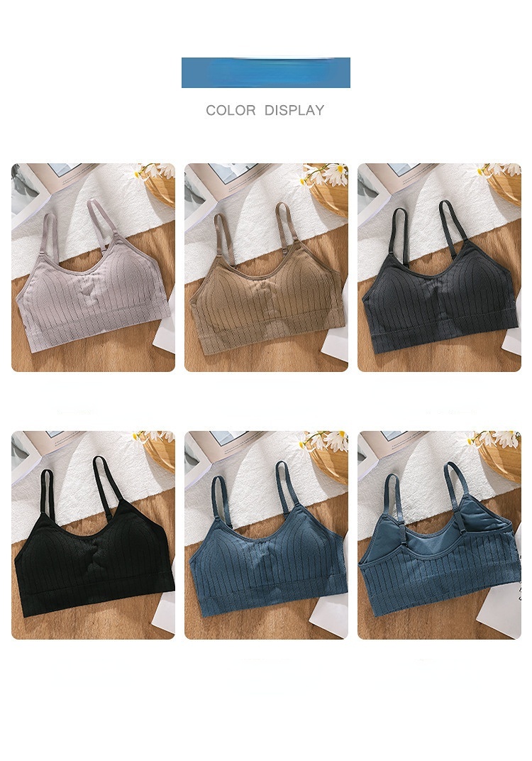 FINETOO Women's Adjustable Strap Chest Wrap Bandeau Bra with Gathered ...