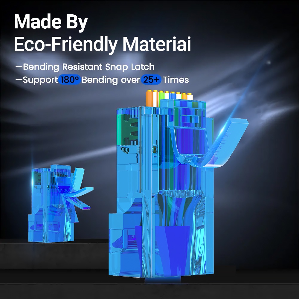 Ampcom Cat6 Rj45 Pass Through Ez To Crimp Modular Network Connector Shopee Malaysia