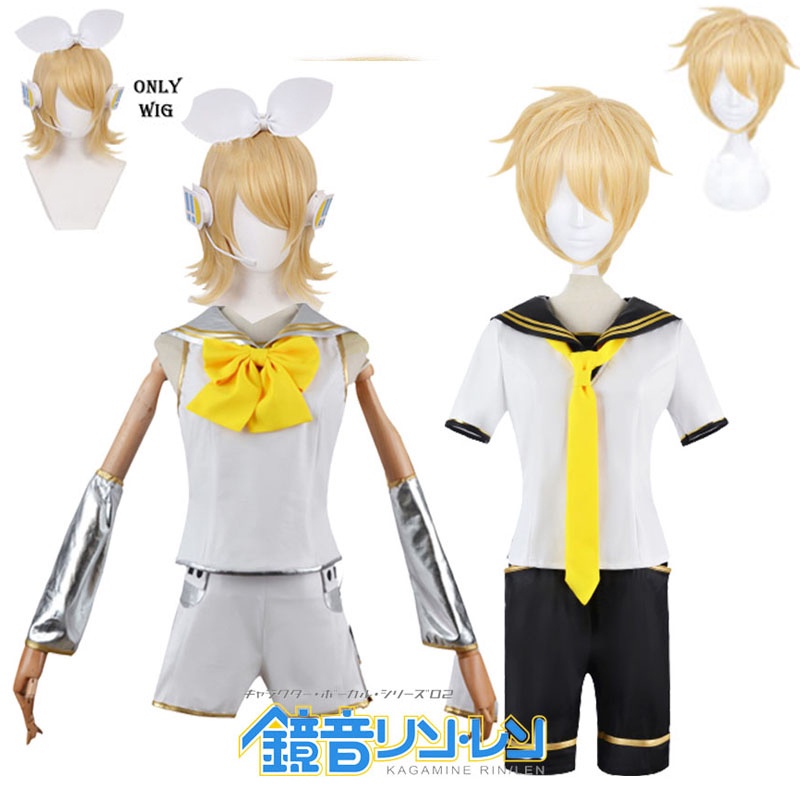 Len Rin Cosplay Kagamine Costume Wig Adults Halloween Role Play Xmas ...
