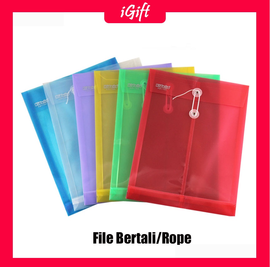 Kidario A4 KB-118A String Folder Rope/ Document Holder String Envelope ...
