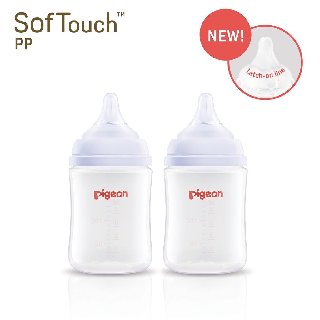 Pigeon Wide Neck Softouch PP Twin Pack Nursing Bottle 160ml / 240ml (5oz / 8oz) | Shopee Malaysia