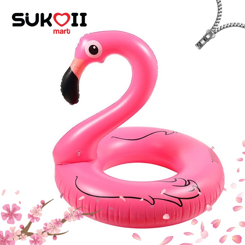 SKOI Giant Pink Flamingo Pool Float Inflatable Swimming Pool Toys Ring ...