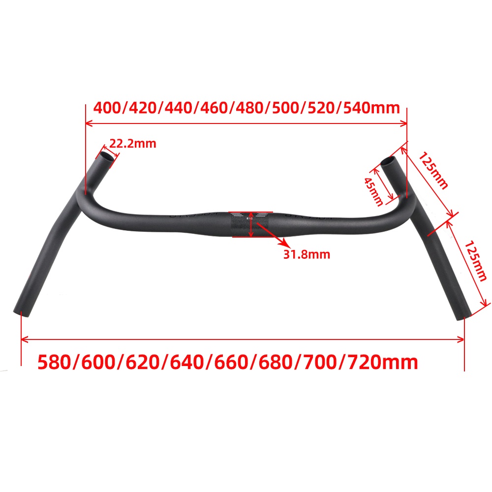 KOCEVLO Road Bike Handlebars Full Carbon Handlebar Big Flare handle bar ...