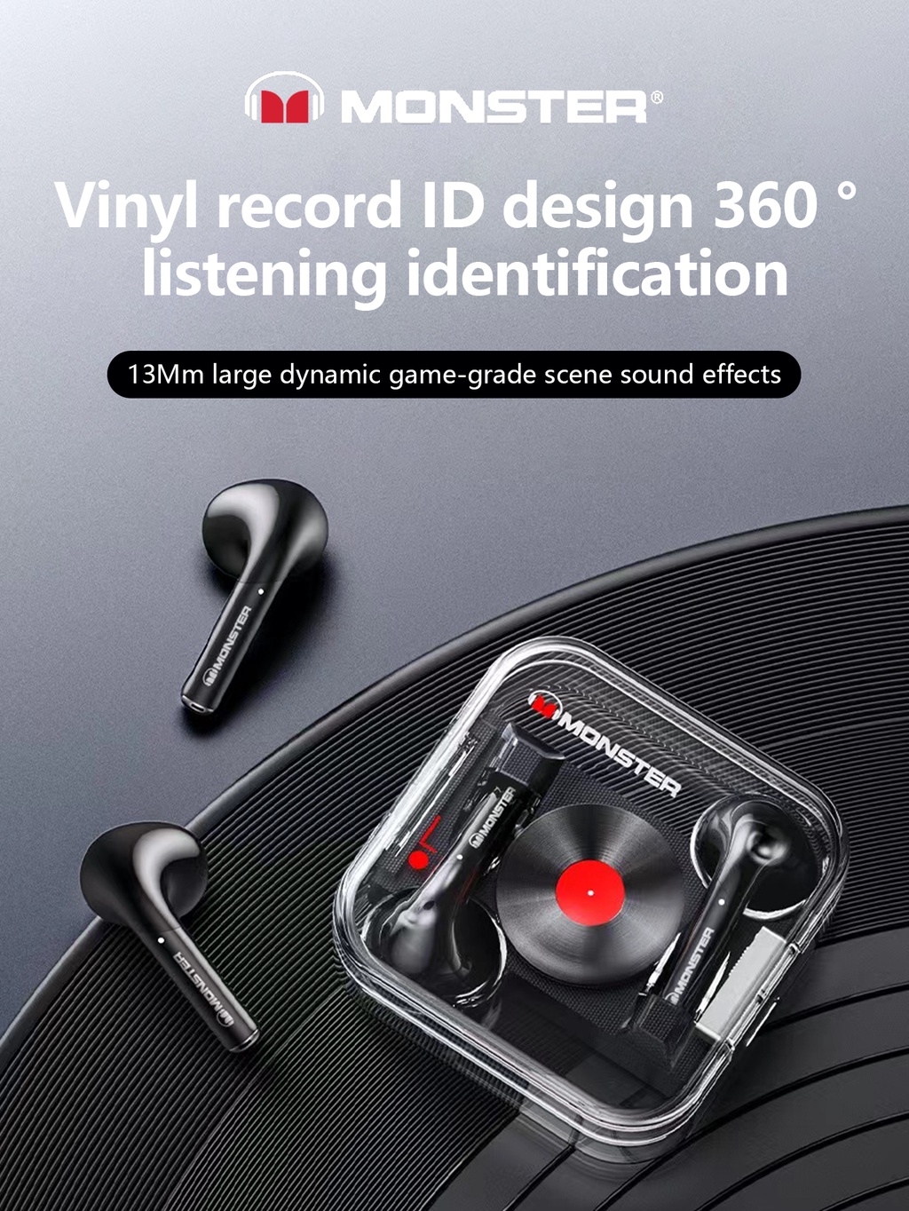 Monster XKT01 Gaming Earphone Fast Connection Noise Reduction Game Chip ...