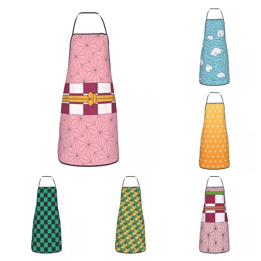 Custom Bib Demon Slayer Nezuko Kimono Pattern Apron Men Women Adult ...