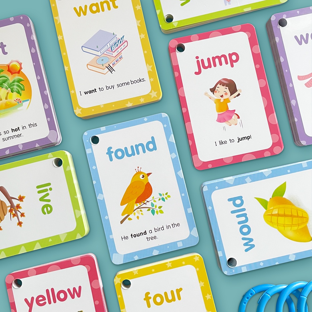 220 Cards Sight Words Flashcards with Pictures&Sentences 5 Levels High ...