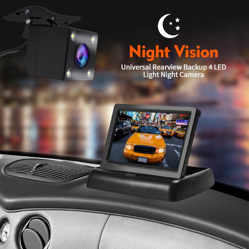 Evean Foldable Car Monitor 4.3" Screen For Rear View Reverse Camera TFT ...