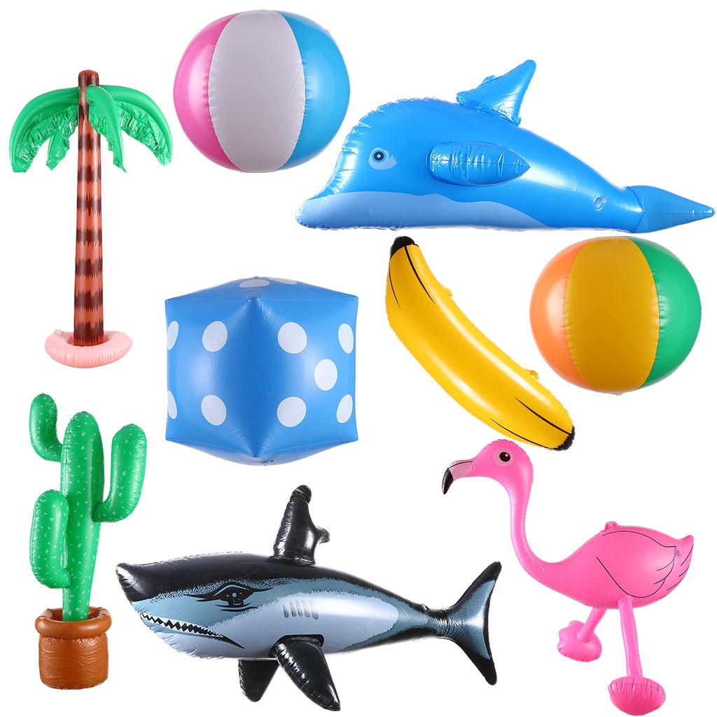 New balloon toy inflatable coconut tree cactus flamingo shark four ...