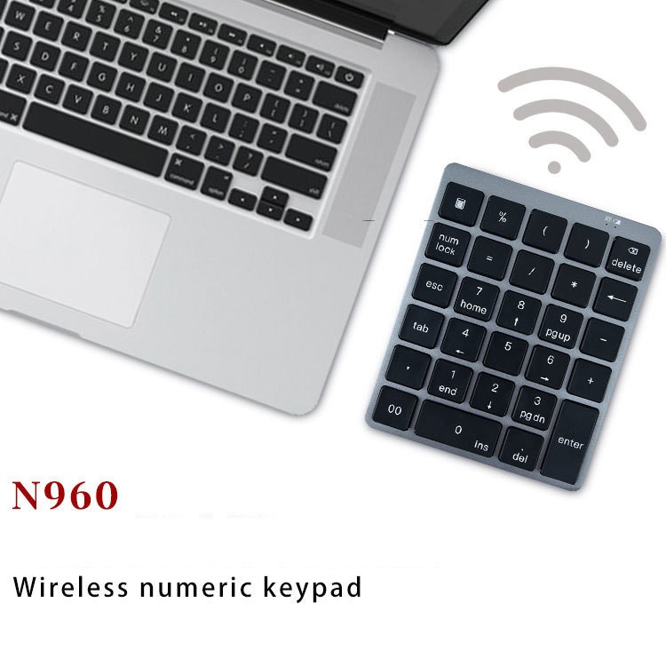 N960 Aluminum Alloy Rechargeable Bluetooth Numeric Keypad 3.0 Bluetooth ...