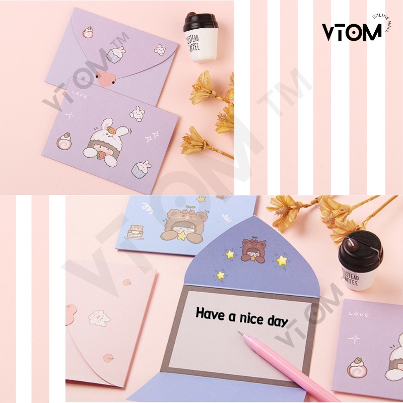 VTOM Cute Foldable Wish Card Mini Gift Card Birthday Party Supplies ...