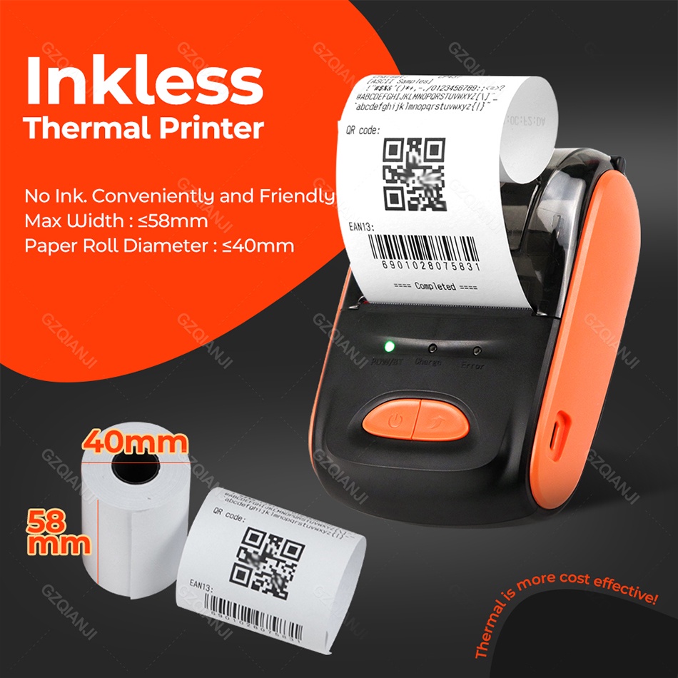 Portable Mini Thermal Printer Bluetooth 58mm Android POS System for ...