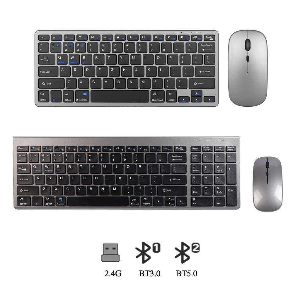 3-Mode Wireless Bluetooth Keyboard With Numeric Keypad Rechargeable ...