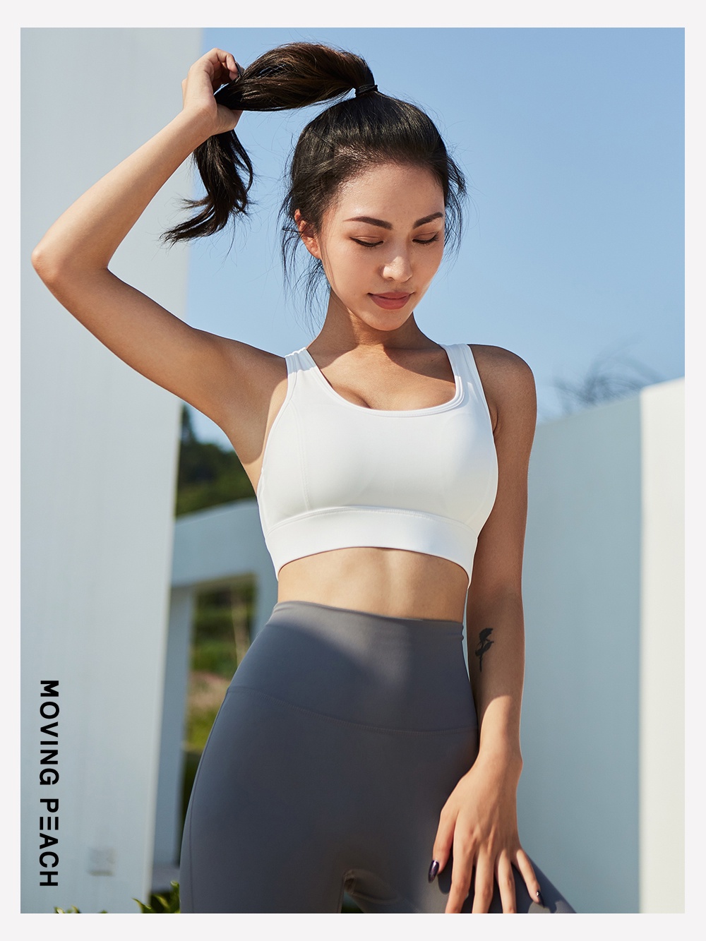 MOVING PEACH Sport Bra Fitness Yoga Comfort Breathable Removable Bra ...