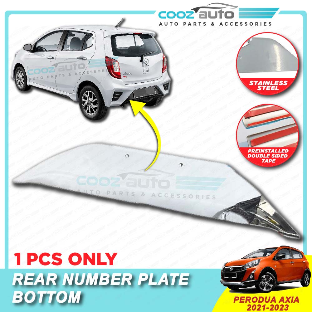 Perodua Axia 2021 Rear Number Plate Bottom Stainless Steel Chrome ...