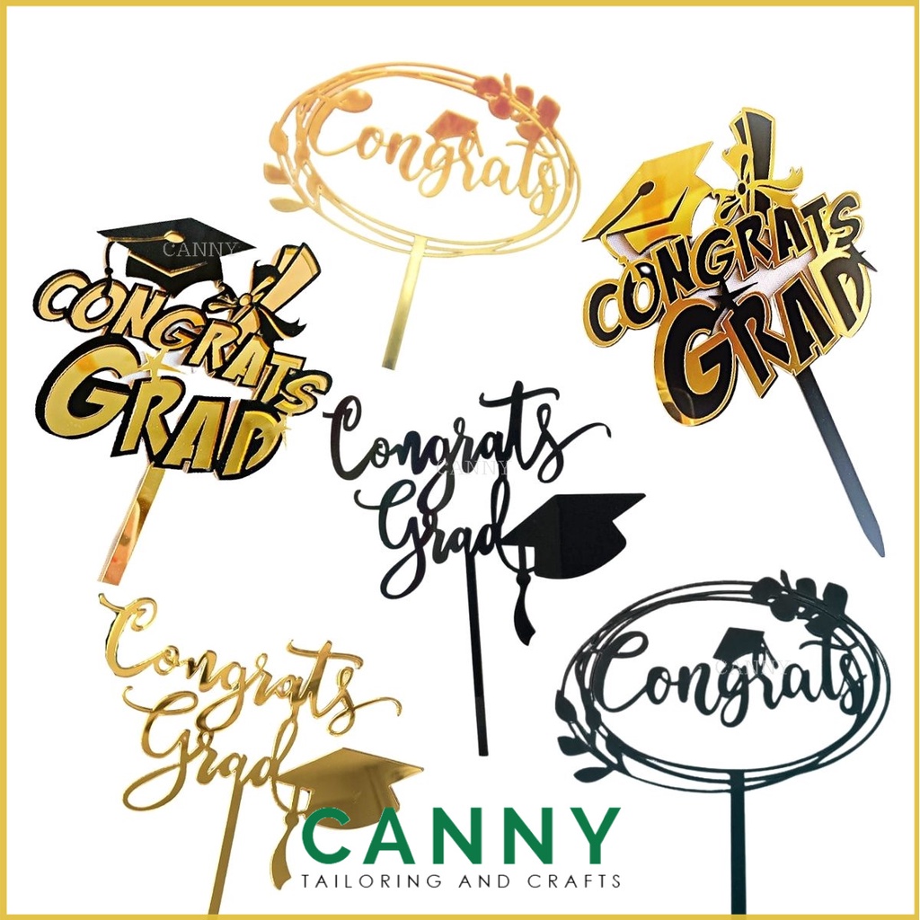 (1 Pcs)Congrats Topper / Congrats Grad Topper For Graduation / Acylic ...