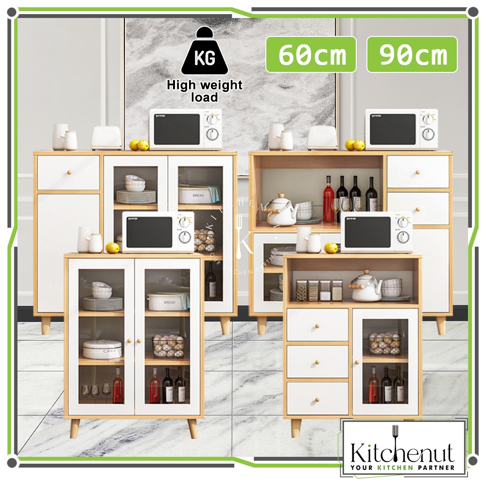 Kitchenut Multilayer Modern Wooden Shelf Almari Dapur Wooden Cupboard ...