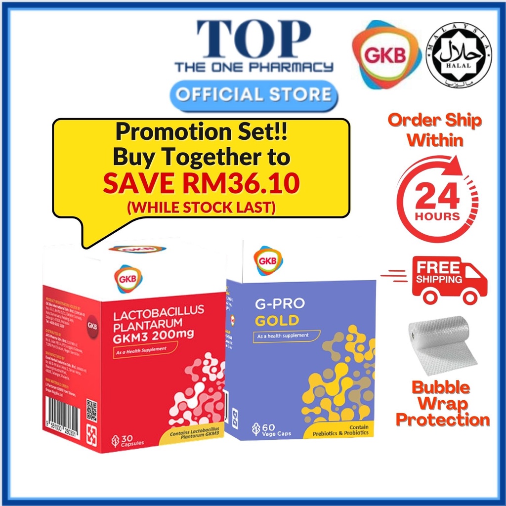 [Promo Set] GKB Lactobacillus Plantarum GKM3 200mg 30's + GKB G-Pro ...