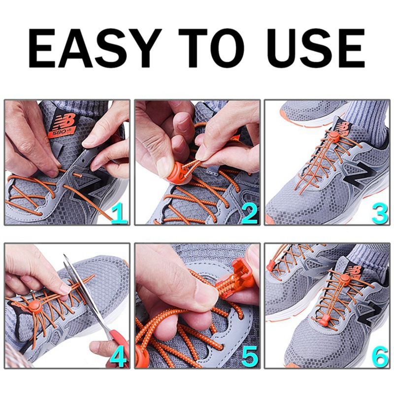 1 Pair 23 Colors Sneaker Shoelaces Elastic No Tie Shoe Laces Stretching ...