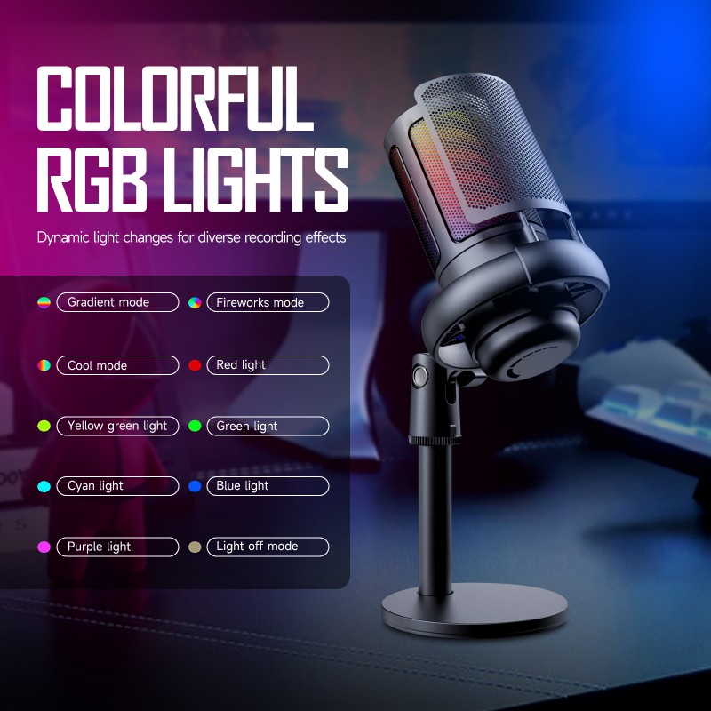 USB Condenser Microphone PC Gamer Microphones for Computer Recording ...