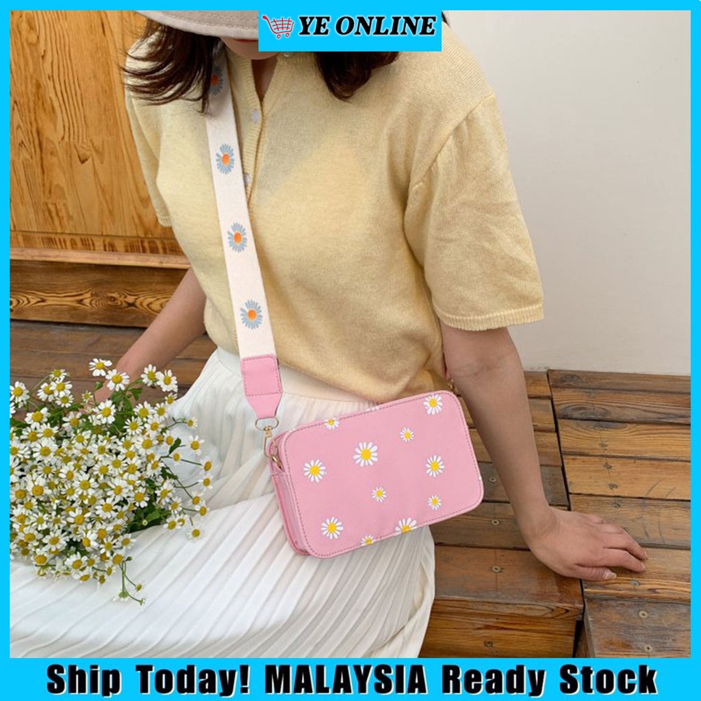 Flower Sling Bag Woman Fashion Camera Bag Small Daisy Rectangle ...