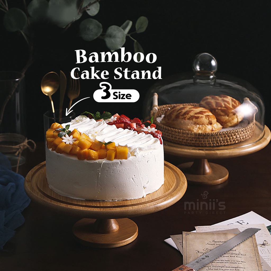 Miniis Wooden Cake Dessert Stand with Cover 2 in 1 Cake Display ...