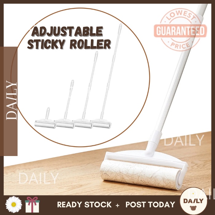 🐻DAILY🐻【19/24cm】Long Pole Sticky Roller Mop Dust Sticky Remover Sticky ...