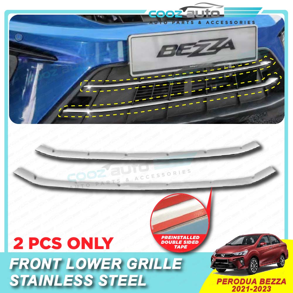 Perodua Bezza 2021-2023 Chrome Front Bumper Grille Garnish Front Lower ...
