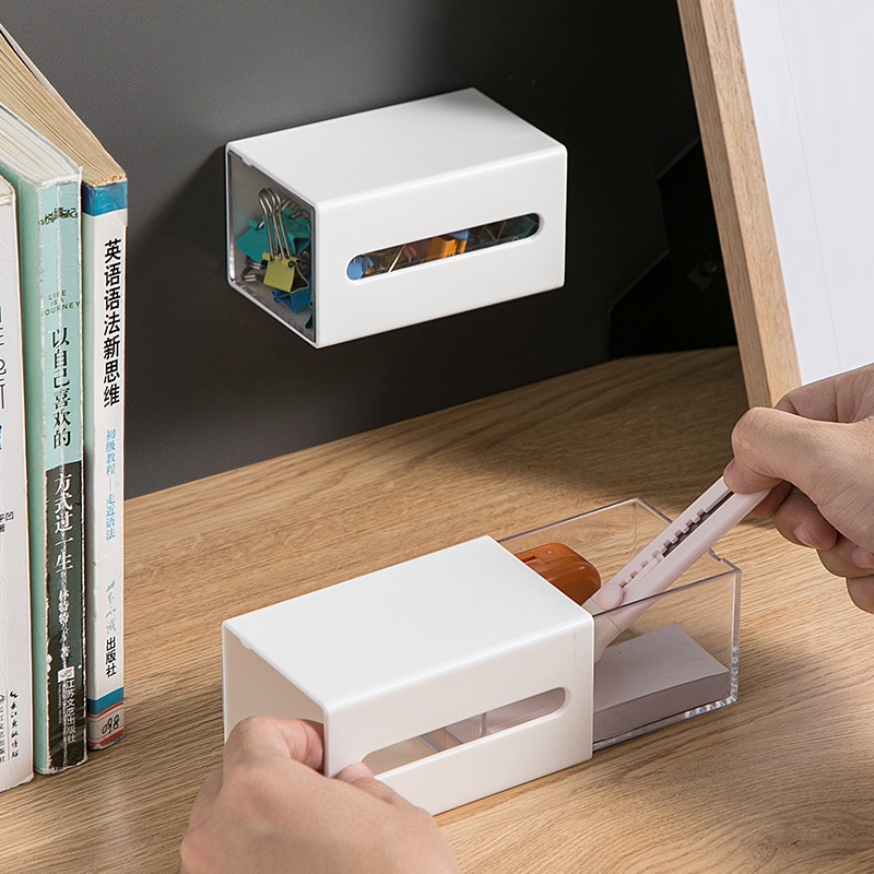 Two-way Drawer Clear Storage Boxes / Wall Hanging Nail-Free Space ...